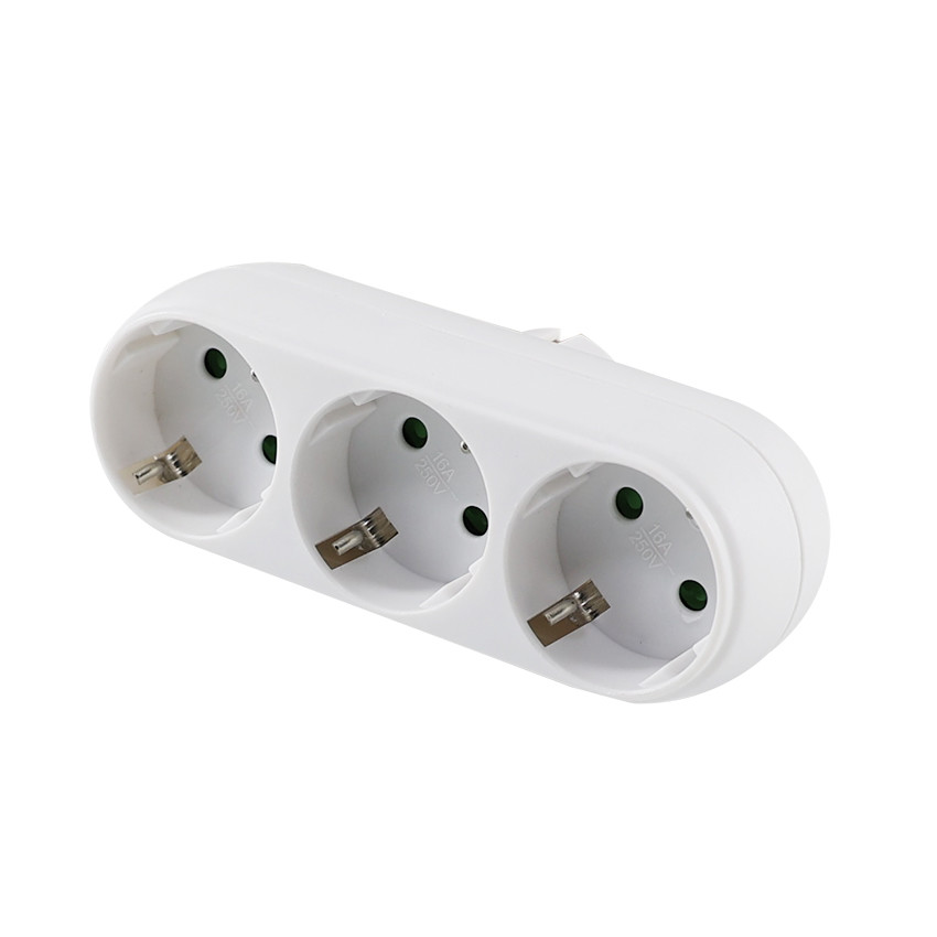 Adaptateur de prise de courant européen 3 voies avec 3 prises secteur ...